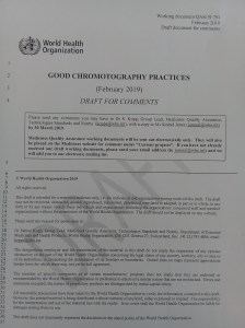 WHO Good Chromatography Practices Draft Guidance – Pharmaceutical Updates