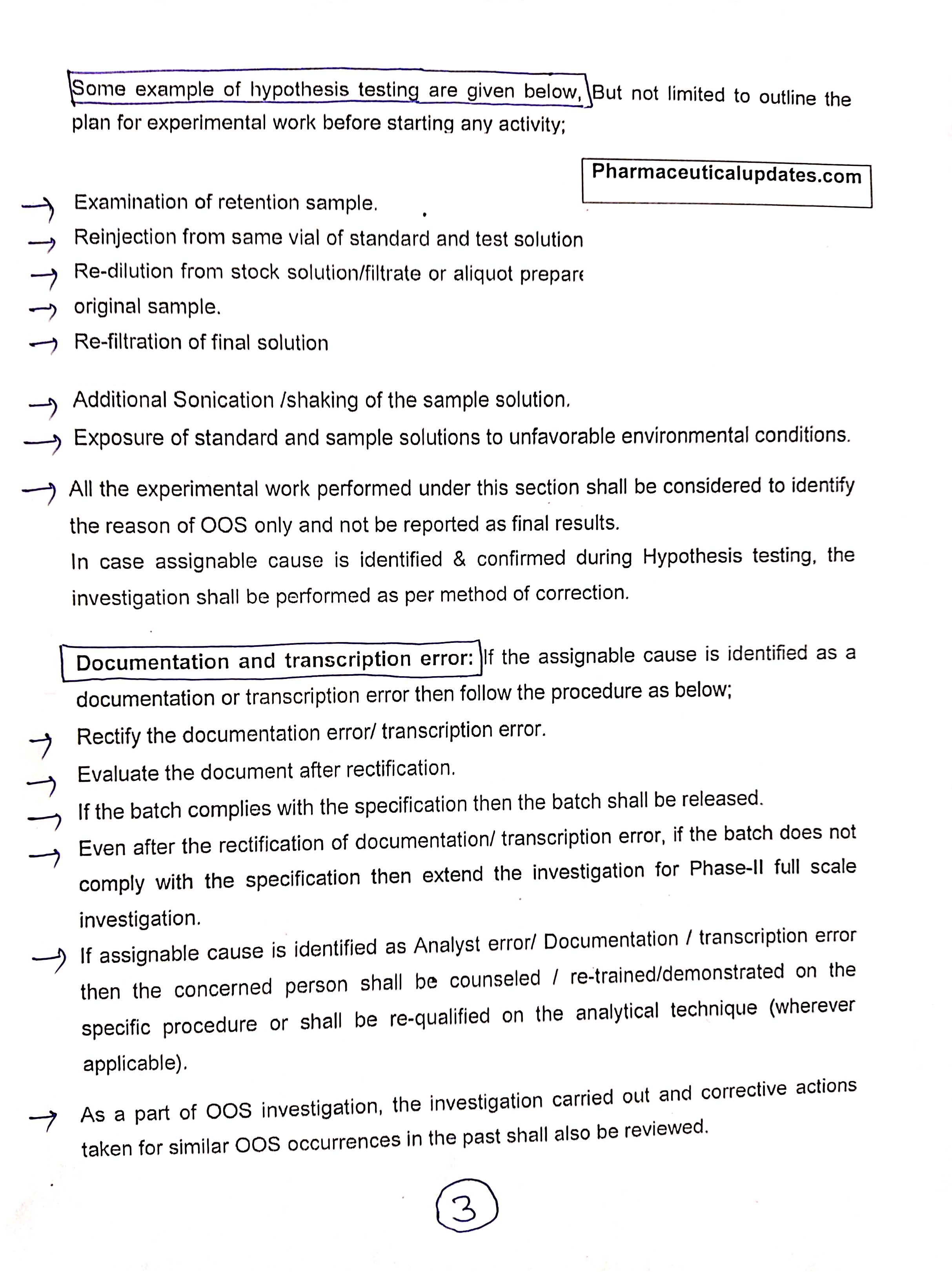 SOP for Out of Specification (OOS) – Pharmaceutical Updates