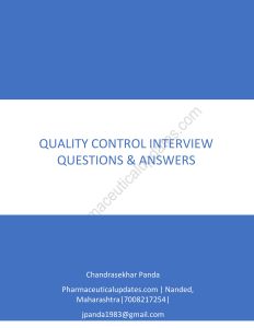 70 Pharmaceutical Quality Control Interview Questions & Answers ...