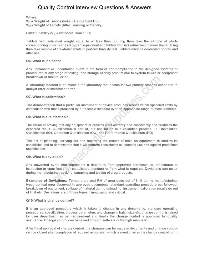 70 Pharmaceutical Quality Control Interview Questions & Answers ...