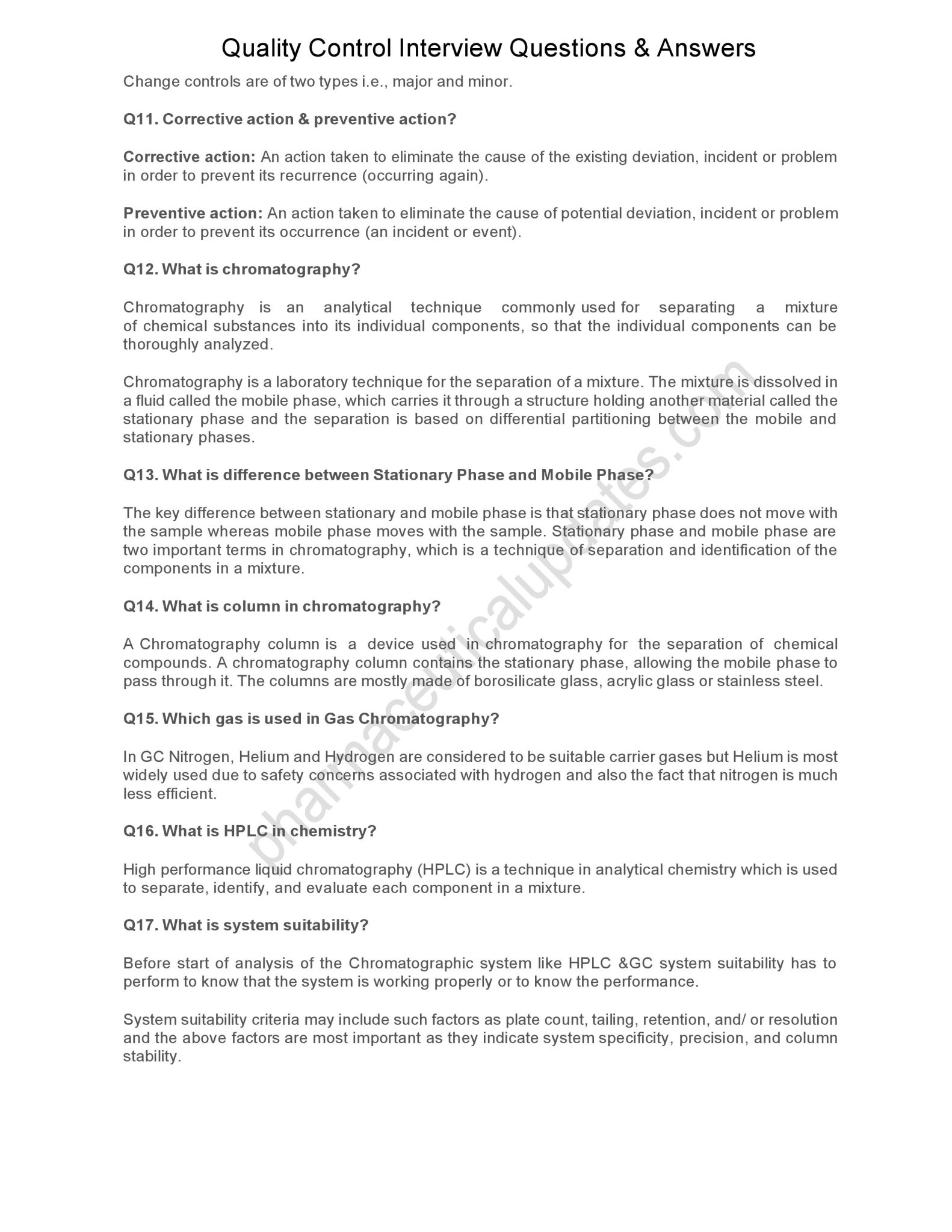 70 Pharmaceutical Quality Control Interview Questions & Answers ...