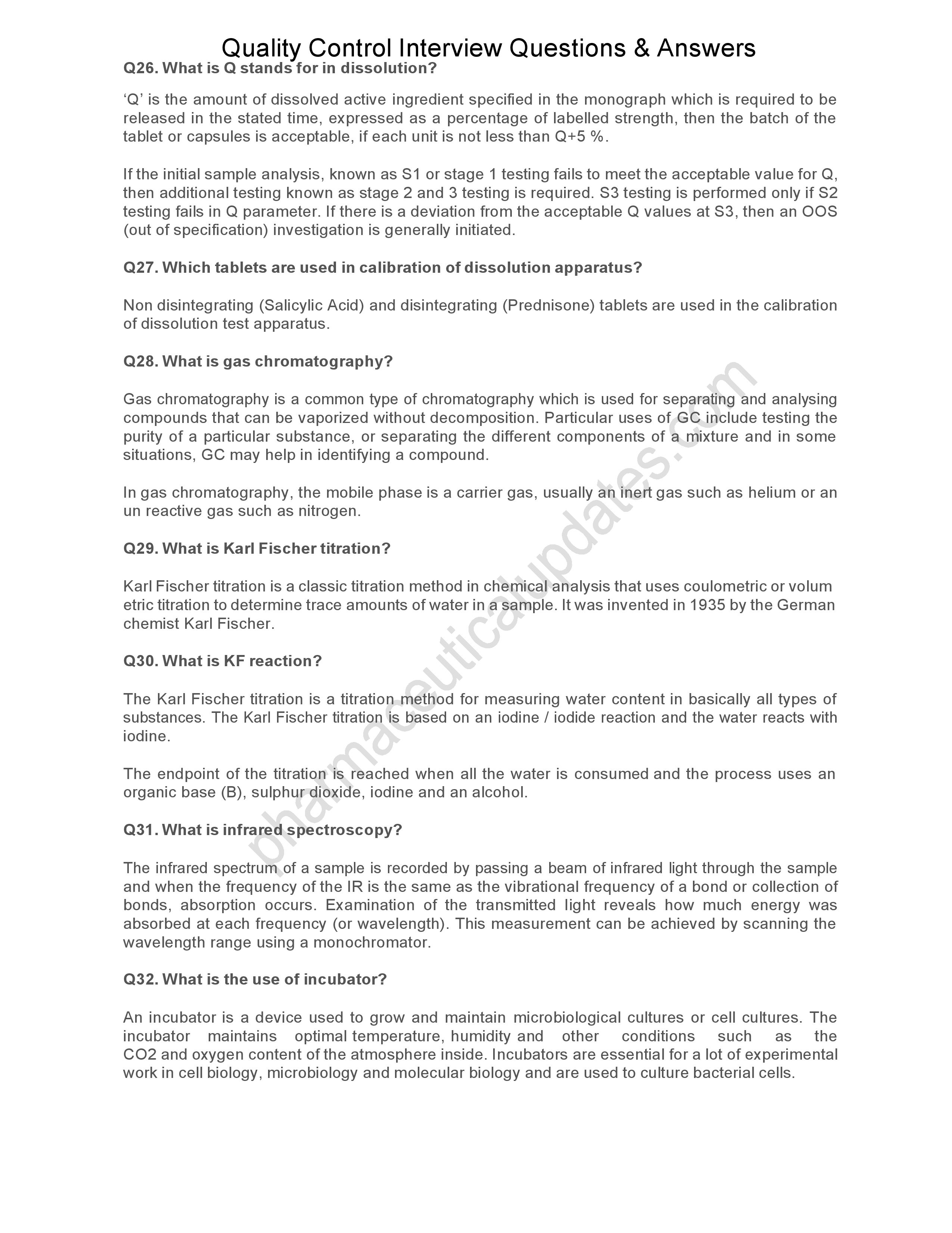 70 Pharmaceutical Quality Control Interview Questions & Answers ...