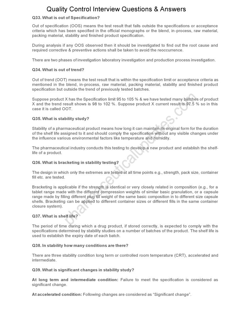 70 Pharmaceutical Quality Control Interview Questions & Answers ...