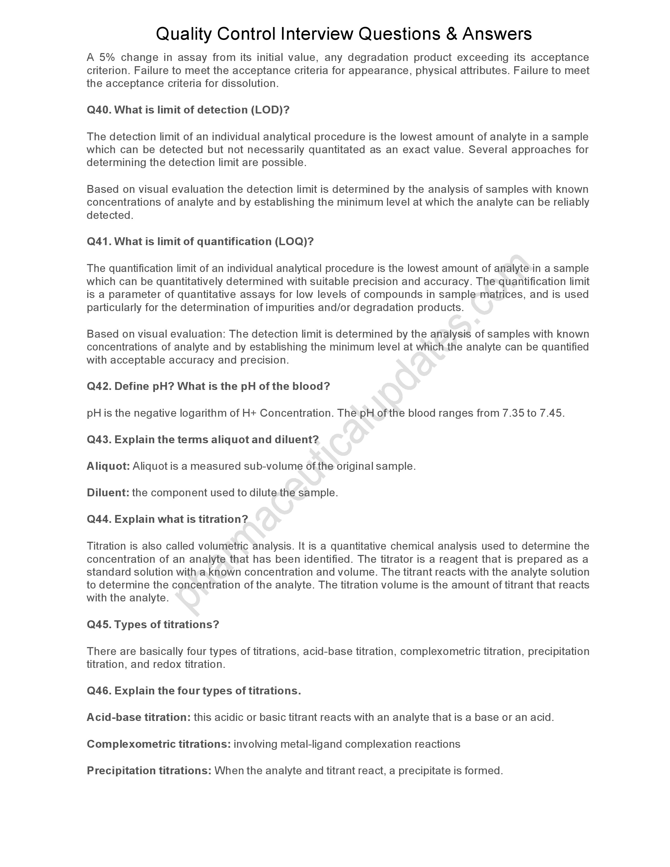 70 Pharmaceutical Quality Control Interview Questions & Answers ...