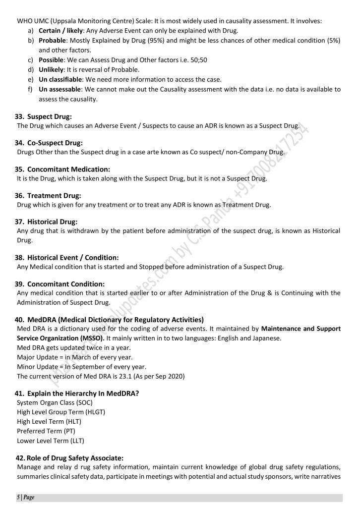 Interview Questions and Answers for Pharmacovigilance – Pharmaceutical ...