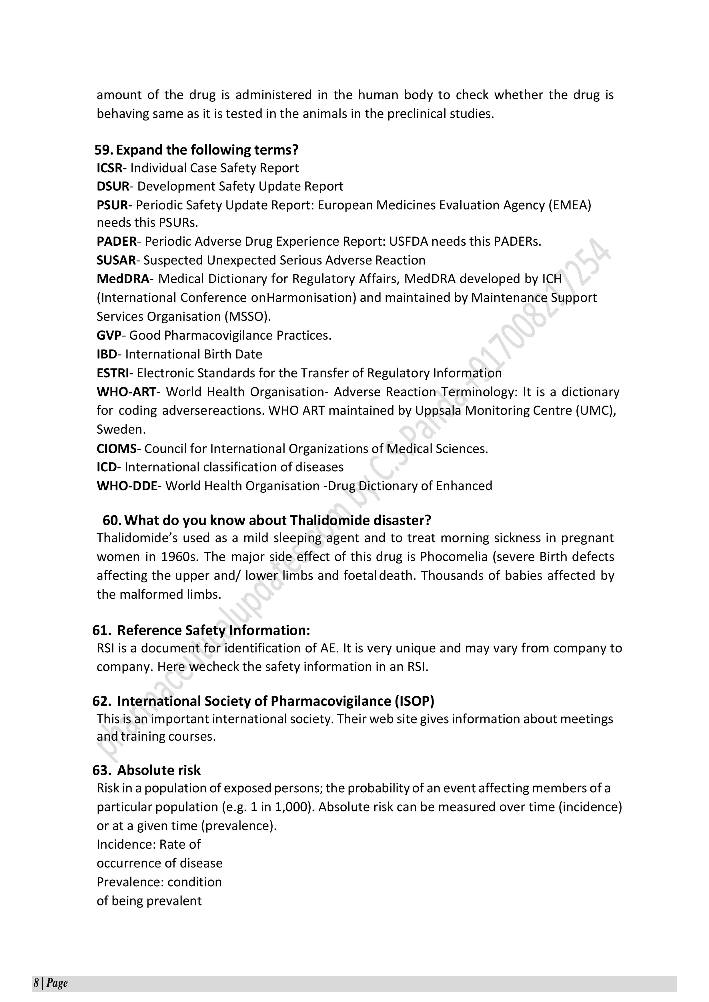 Interview Questions and Answers for Pharmacovigilance – Pharmaceutical ...